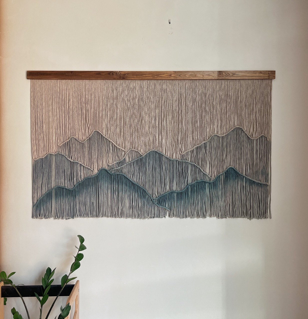 Dyed Wall Hanging, Hand-dyed Tapestry, Dip Dye Fiber Art, Large Macrame ...