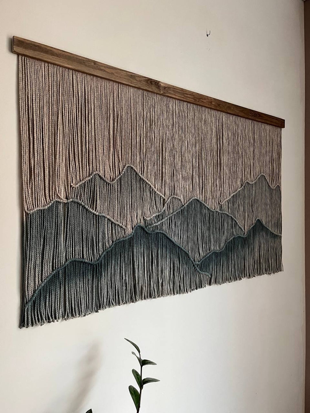 Dyed Wall Hanging, Hand-dyed Tapestry, Dip Dye Fiber Art, Large Macrame ...