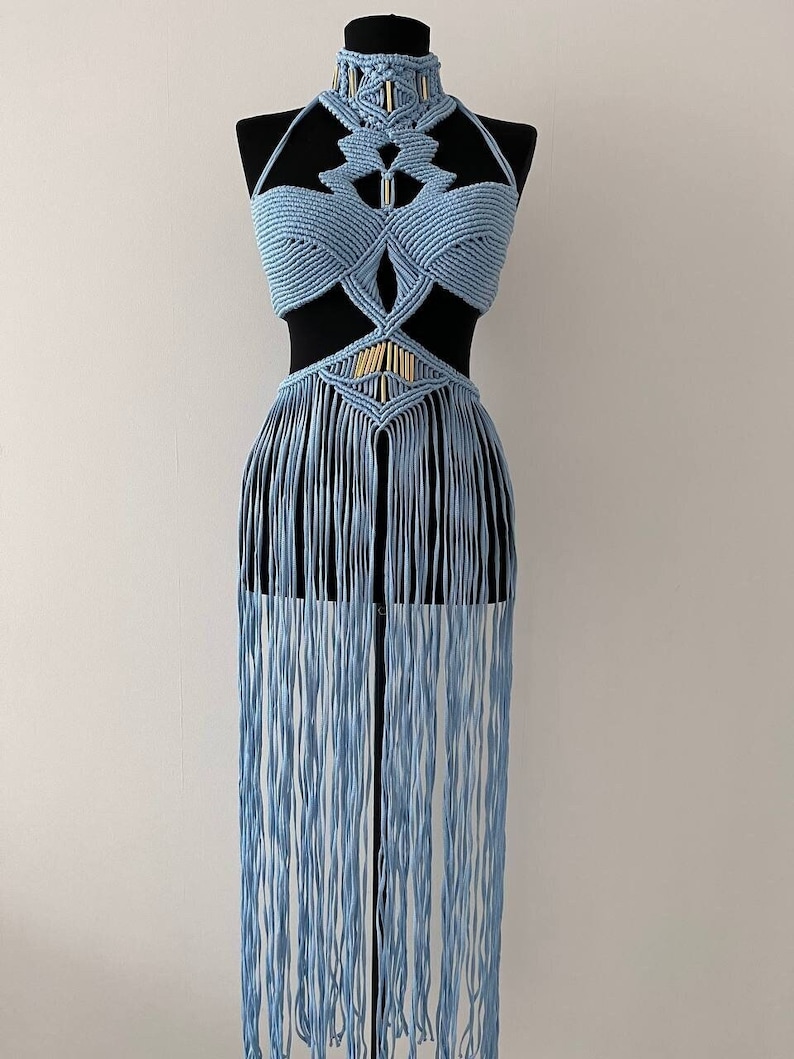Macrame Wedding Dress, Rave Outfit, Burning Man Dress, Macrame ...