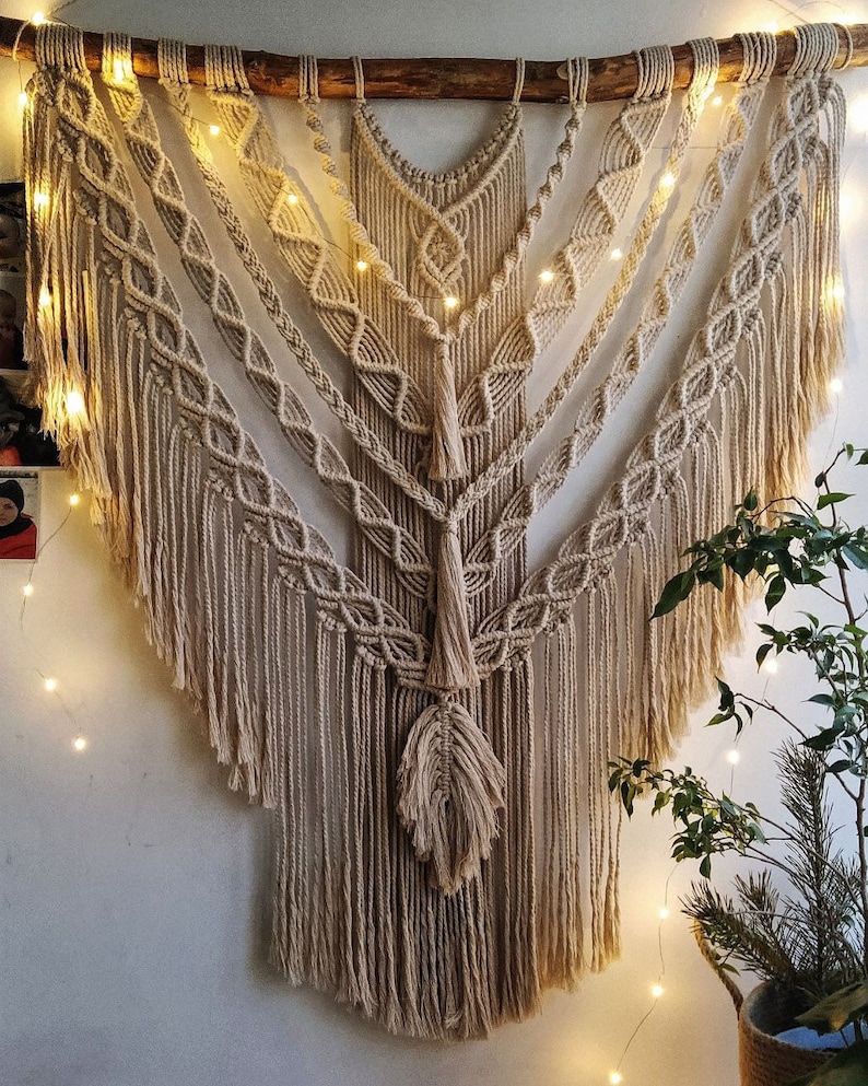 Large Macrame Wall Hanging Bohemian Accent Weave Wall - Etsy
