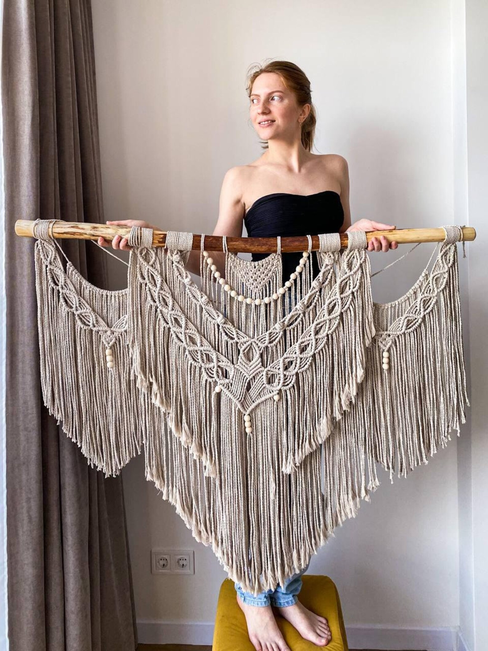 Modern Woven Decor Macrame Wall Hanging Macrame Backdrop - Etsy