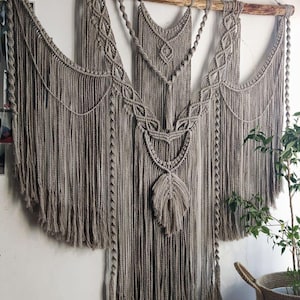 Gray Large Macrame Backdrop Extra Large Macrame Wall Hanging - Etsy