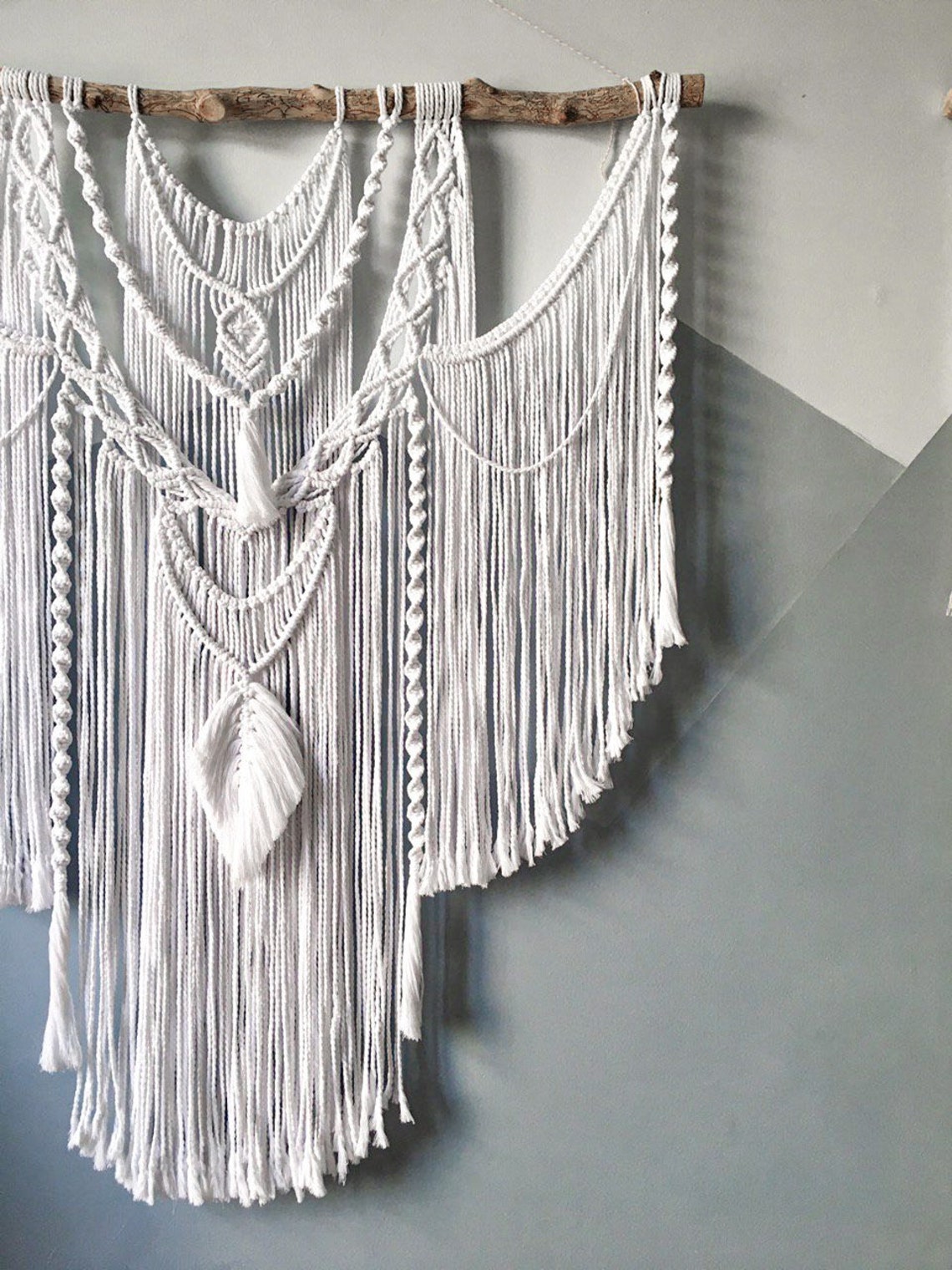 White Large Macrame Backdrop Macrame Wall Hanging with | Etsy