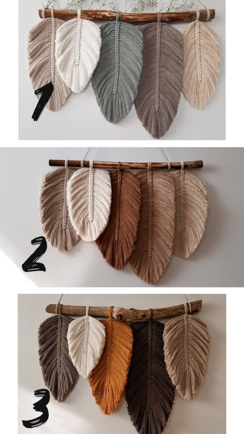 Colored Macrame Feathers Nursery Decor Macrame Wall - Etsy