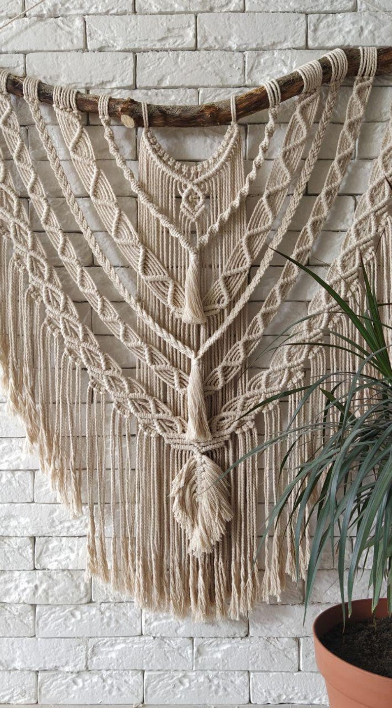Large Macrame Wall Hanging Bohemian Accent Weave Wall | Etsy