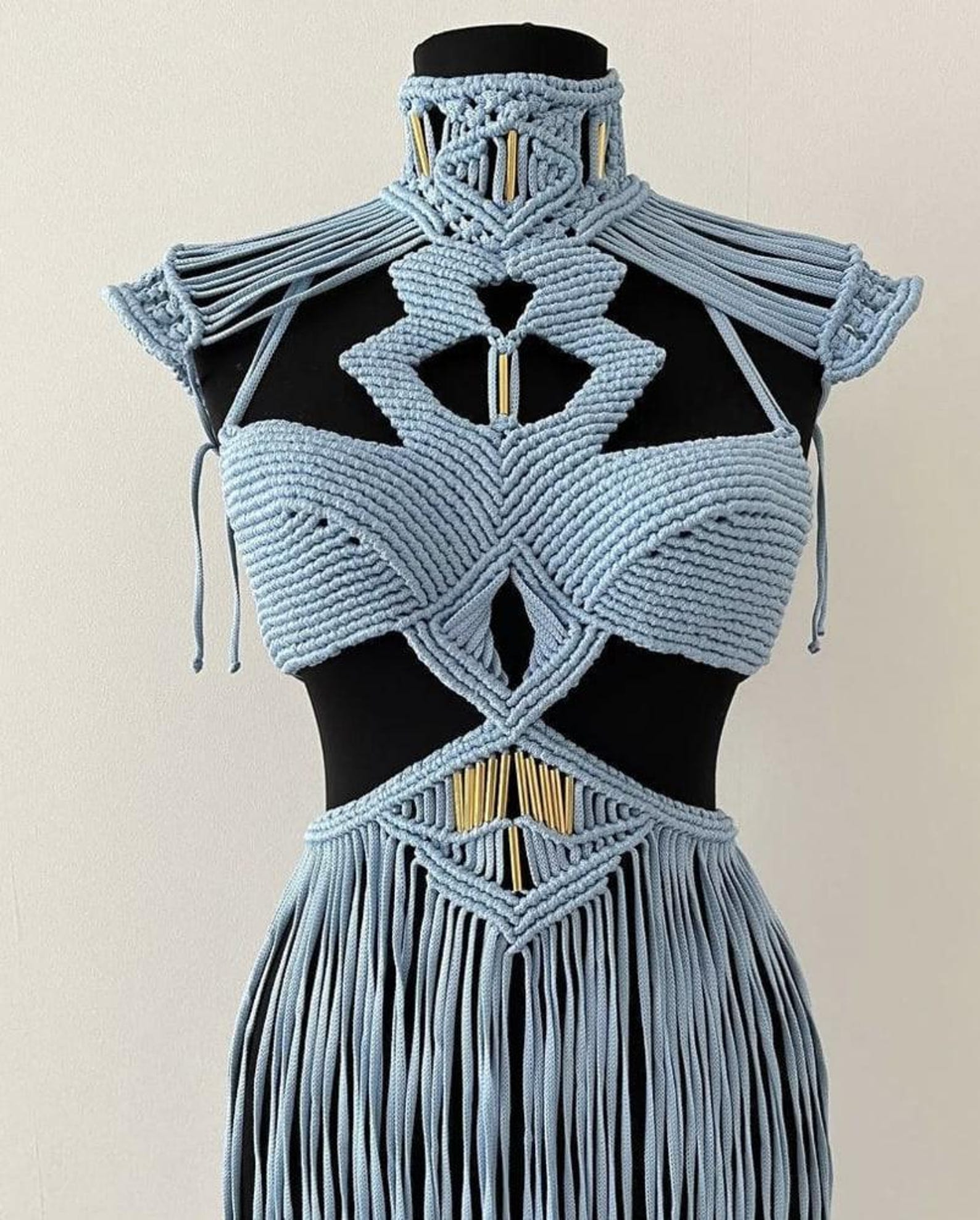 Rave Outfit, Burning Man Dress, Macrame Beachwear, Macrame Rope Dress ...
