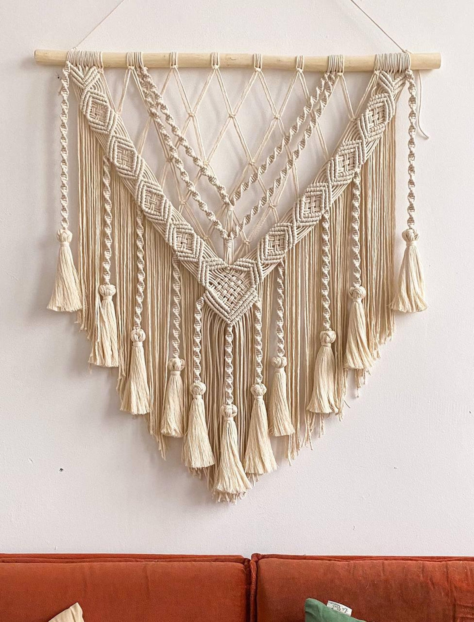 Extra Long Macrame Wall Hanging Macrame Backdrop Interior - Etsy