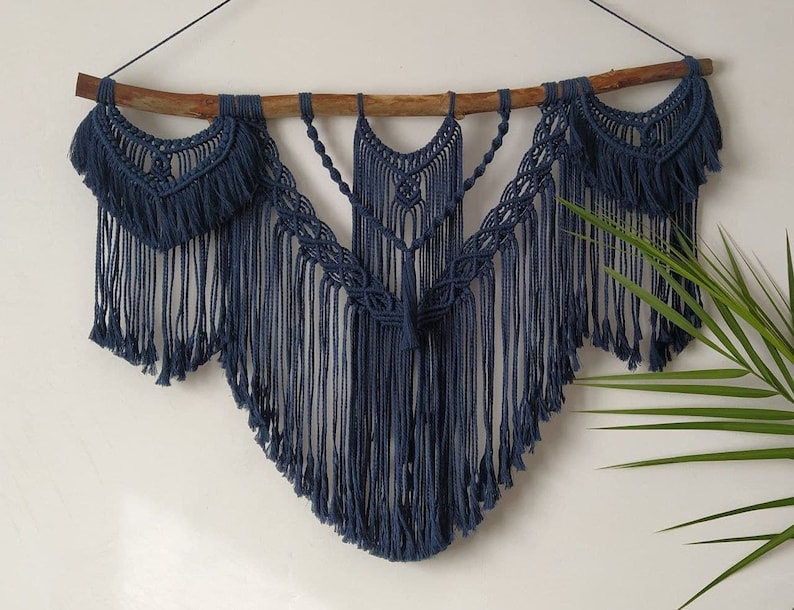 Royal Blue Wall Hanging Large Macrame Backdrop Macrame Wall - Etsy