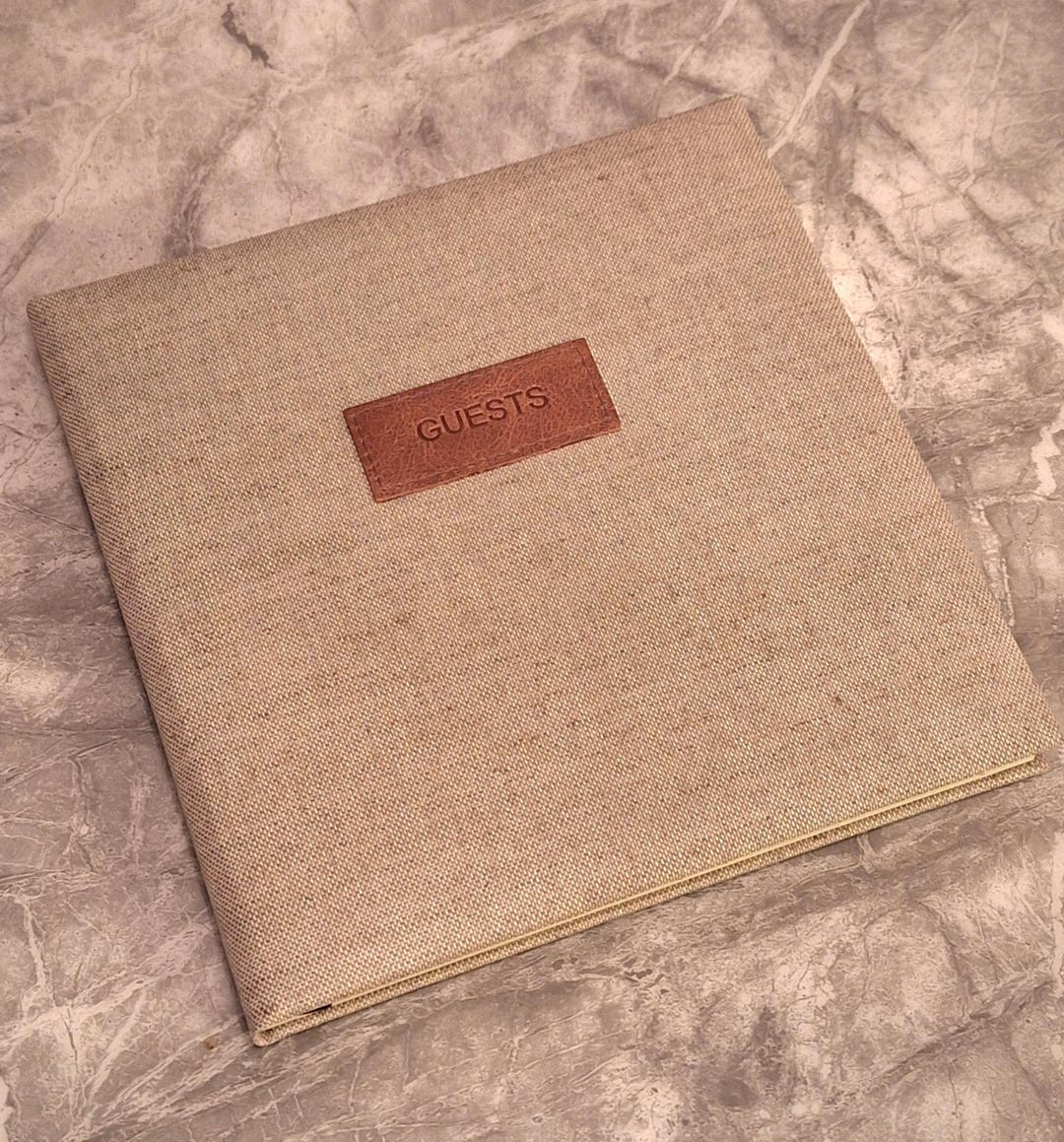 Square Linen Guest Book, Air B & B Visitor Comments Book, Hotel Guest ...