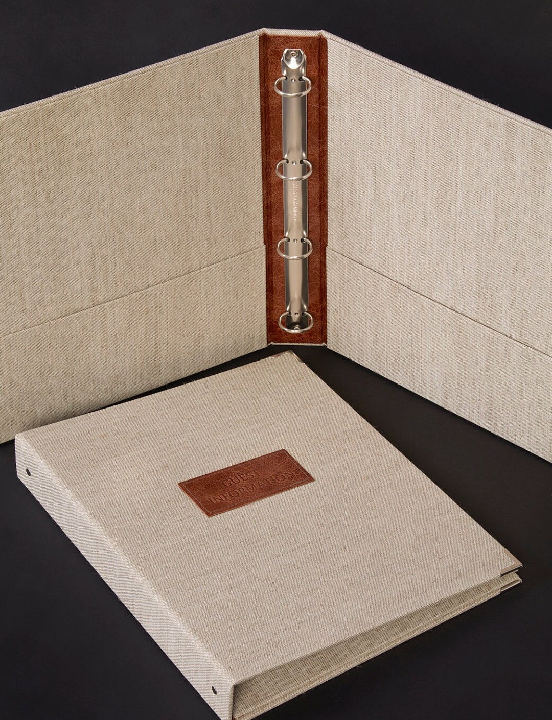 Linen Guest Information Folder: Hotel Airbnb Room Organizer - Etsy UK