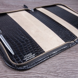 Deluxe Croc Leather A5 Notebook Cover: Zip Around, Pen Loop, Handmade ...