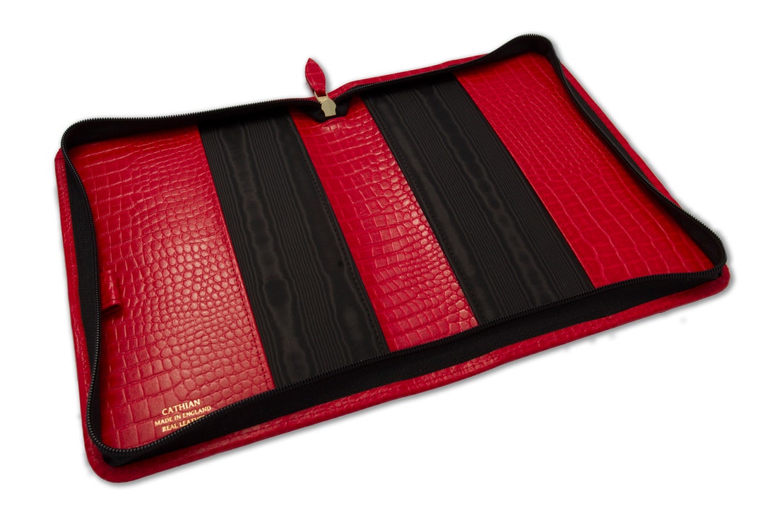 Croc Grained Leather A5 Journal Cover: Handmade Zip Around Notebook - Etsy