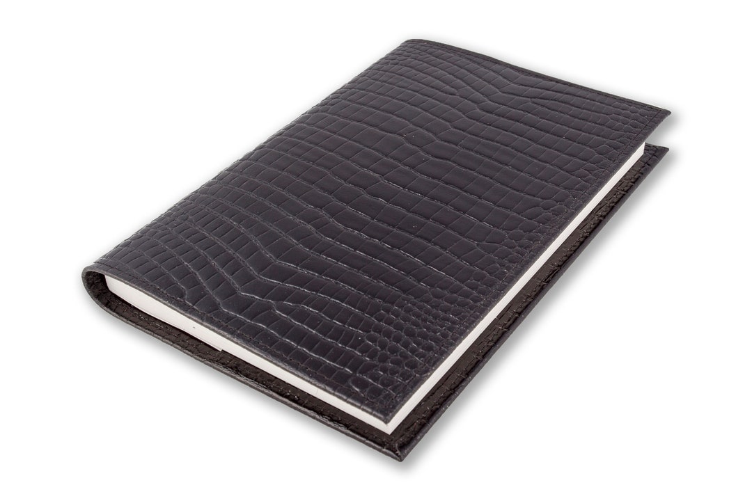 A5 Croc Print Leather Refillable Notebook: Handmade Travel Journal ...