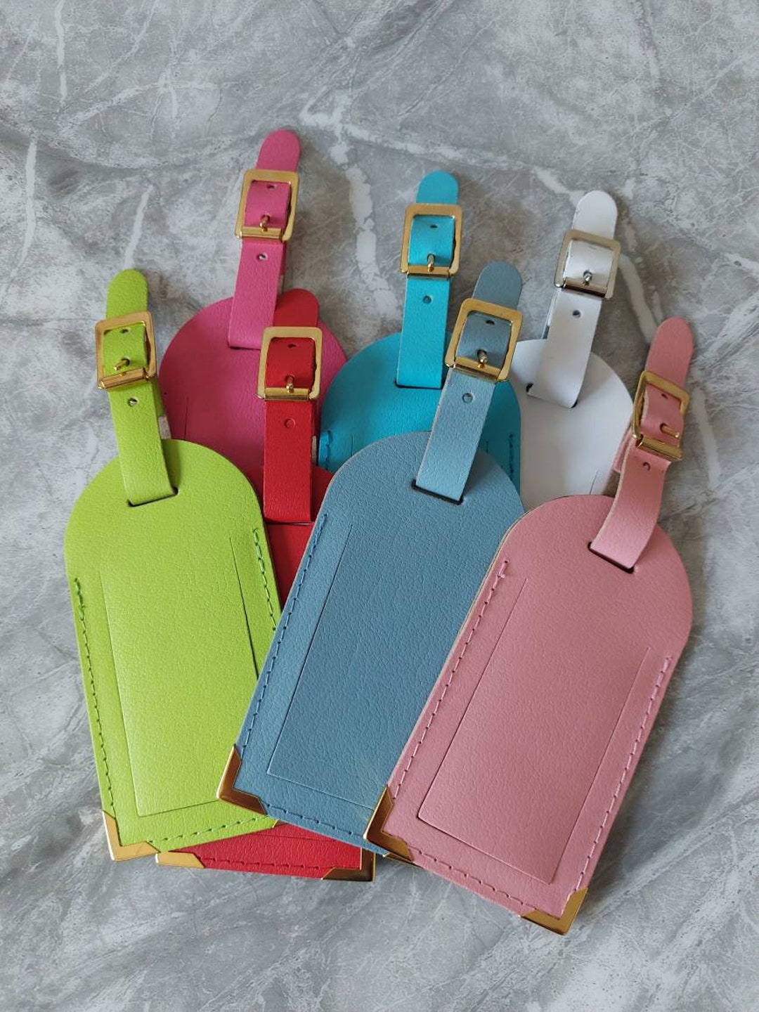 Luggage Label Holder, Bag Tag, I.D Holder, Travel Tag Real Leather ...