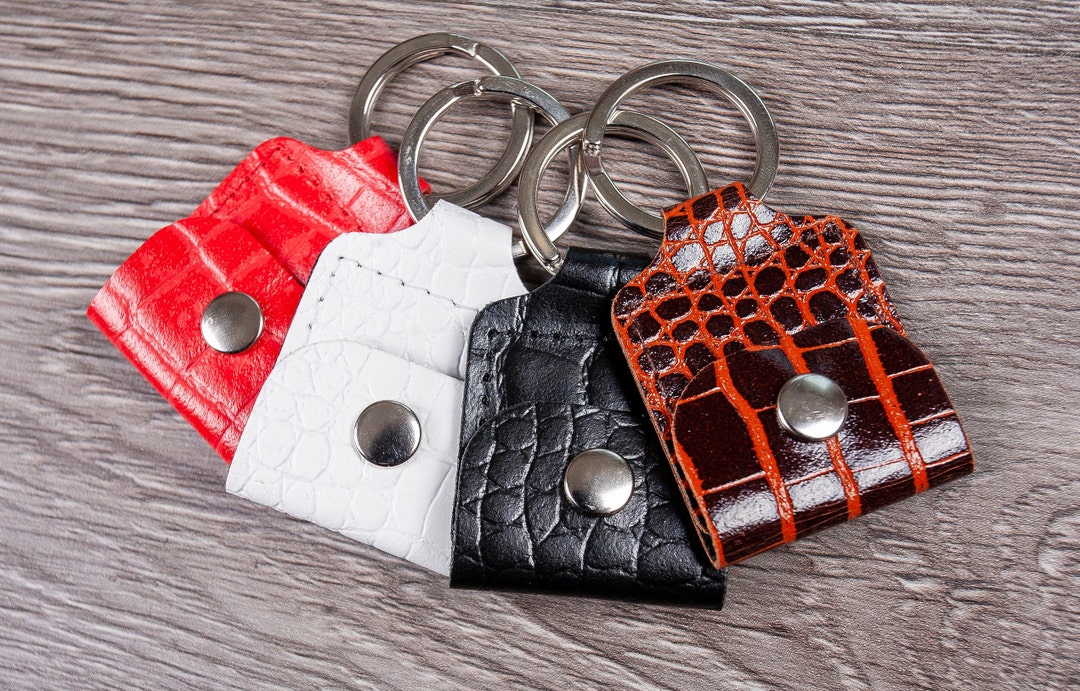 Croc Leather Key Ring Pouch: Guitar Pick, Coin, SD Card Holder - Etsy