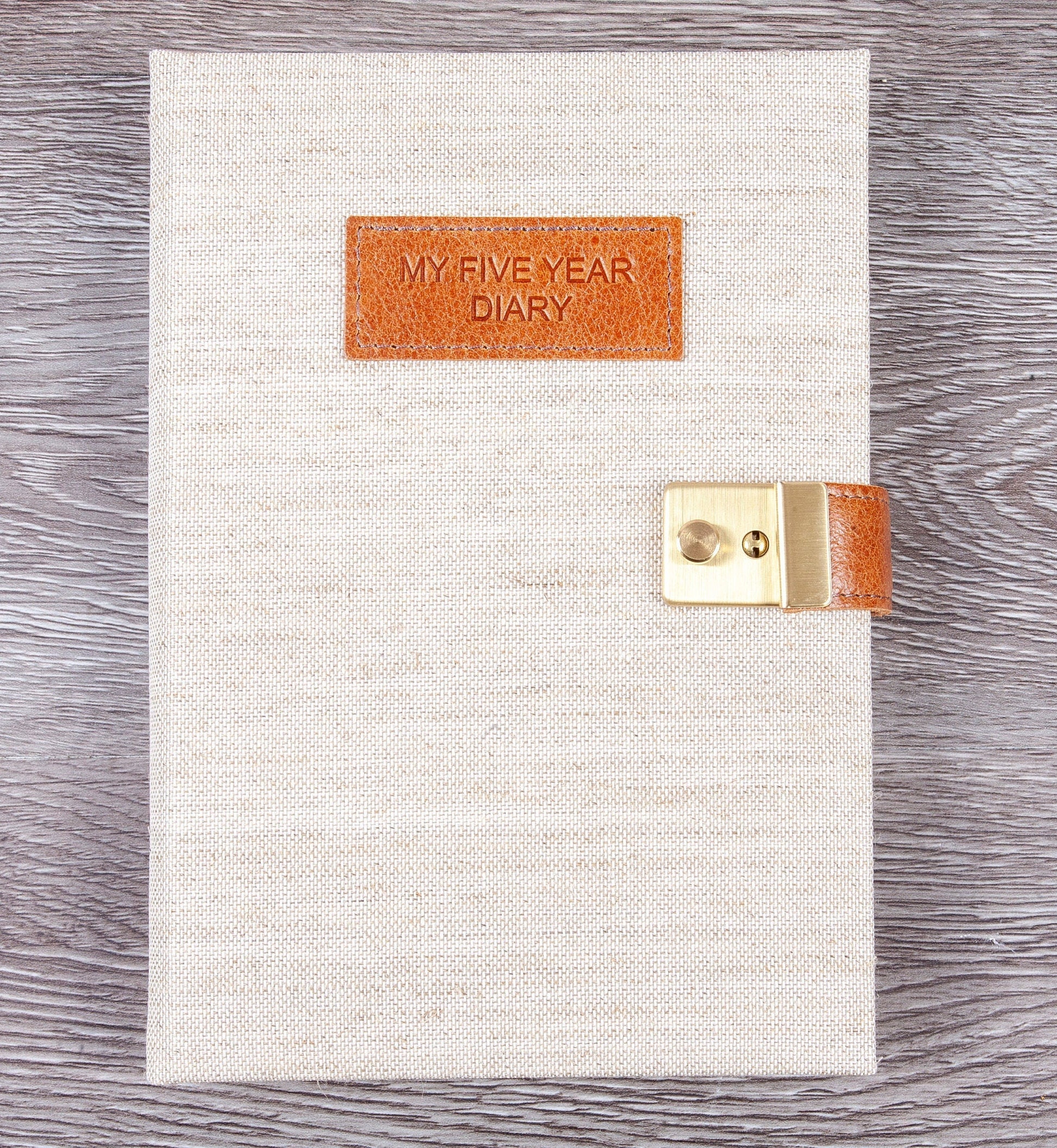 Linen Five Year Diary A6 & A5 Size Lockable Journal Book Five | Etsy