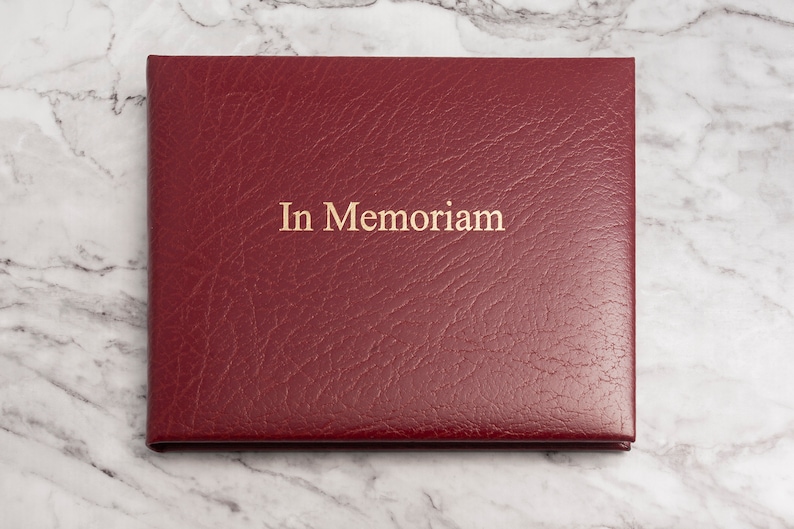 Handmade Leather in Memoriam Book, Condolence Guest Book - Etsy