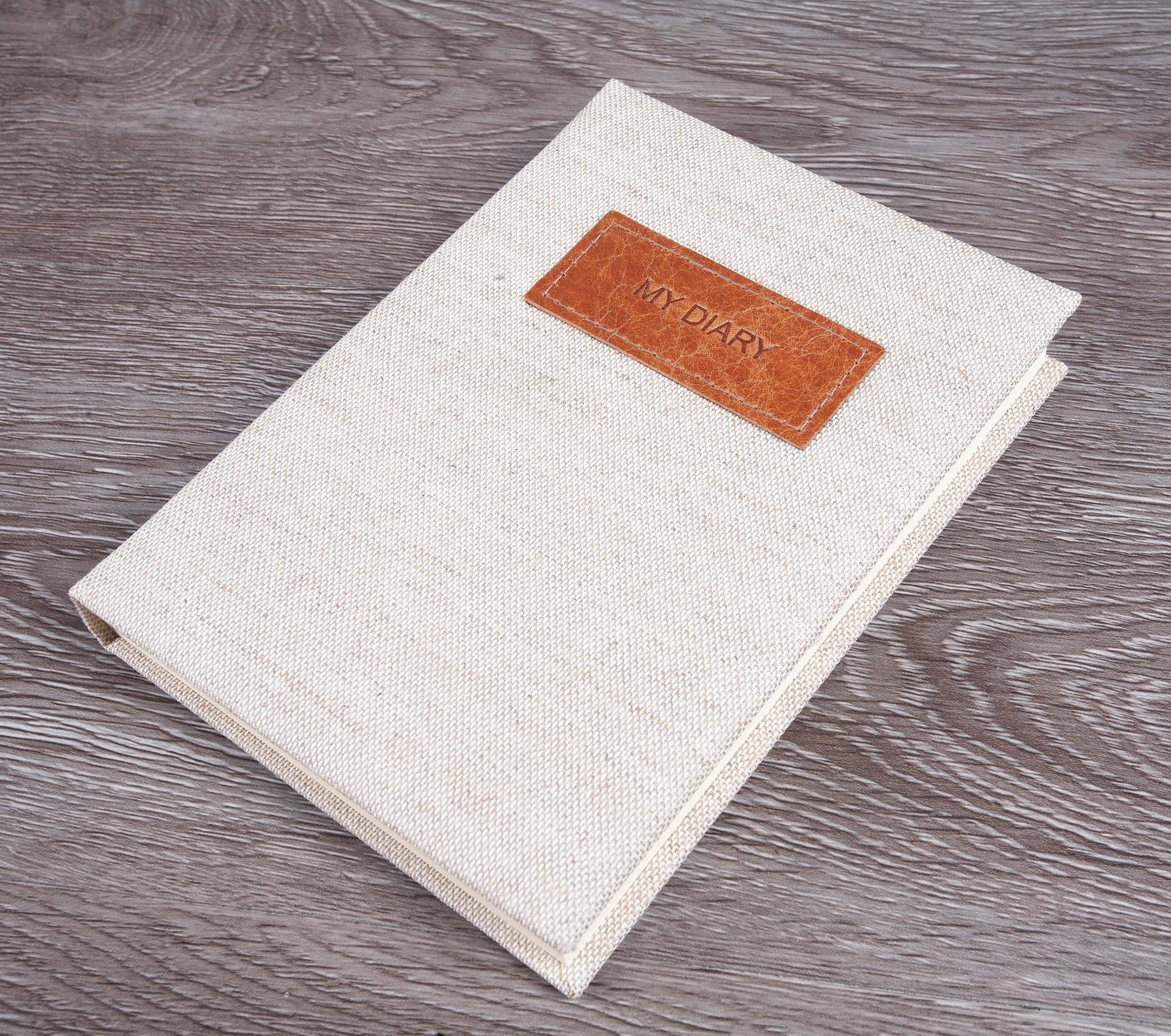 Handmade Linen Diary: Vintage Leather Patch, Any Year Journal - Etsy UK