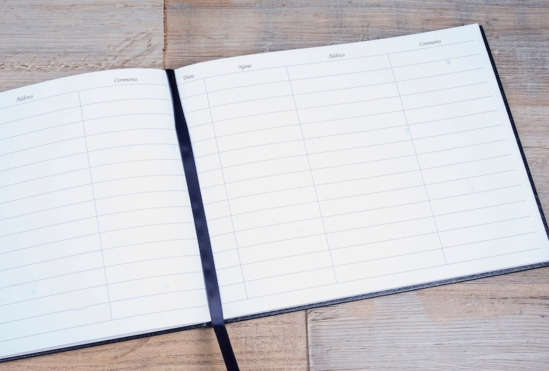 Leather Visitors Book Deluxe Guest Book Visitor Comments - Etsy