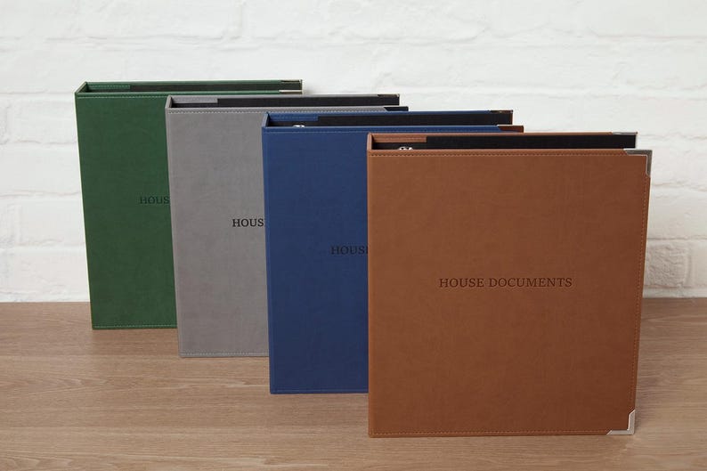 A4 House Documents Folder: Faux Leather Ring Binder Organizer - Etsy UK