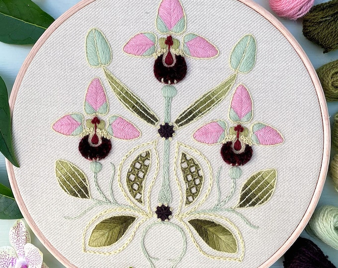 Crewel Work Embroidery Kit the Orchid Collector, Crewel Kit the Orchid ...