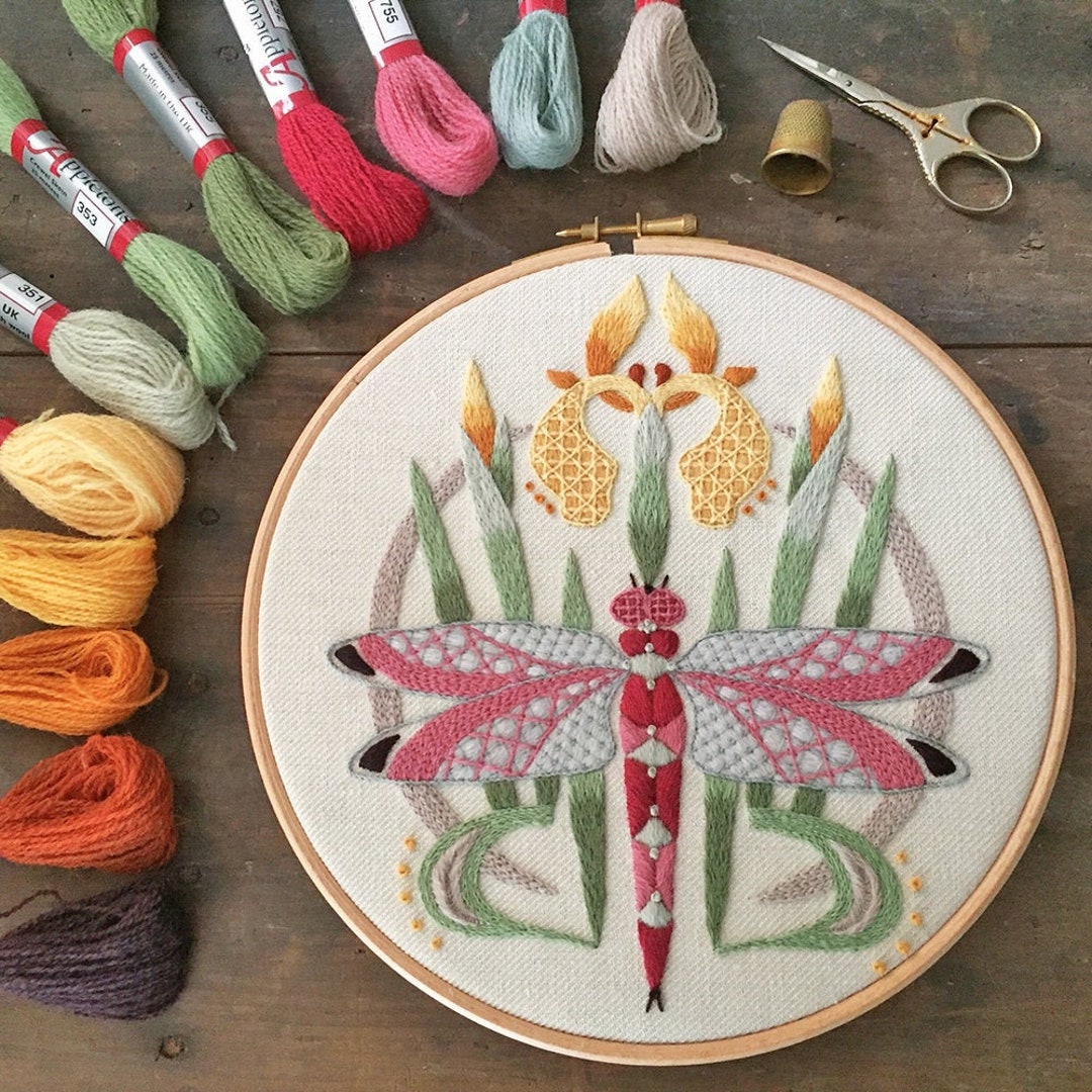 Dragonfly Crewel Embroidery Kit: Halcyon Day, Advanced Level - Etsy