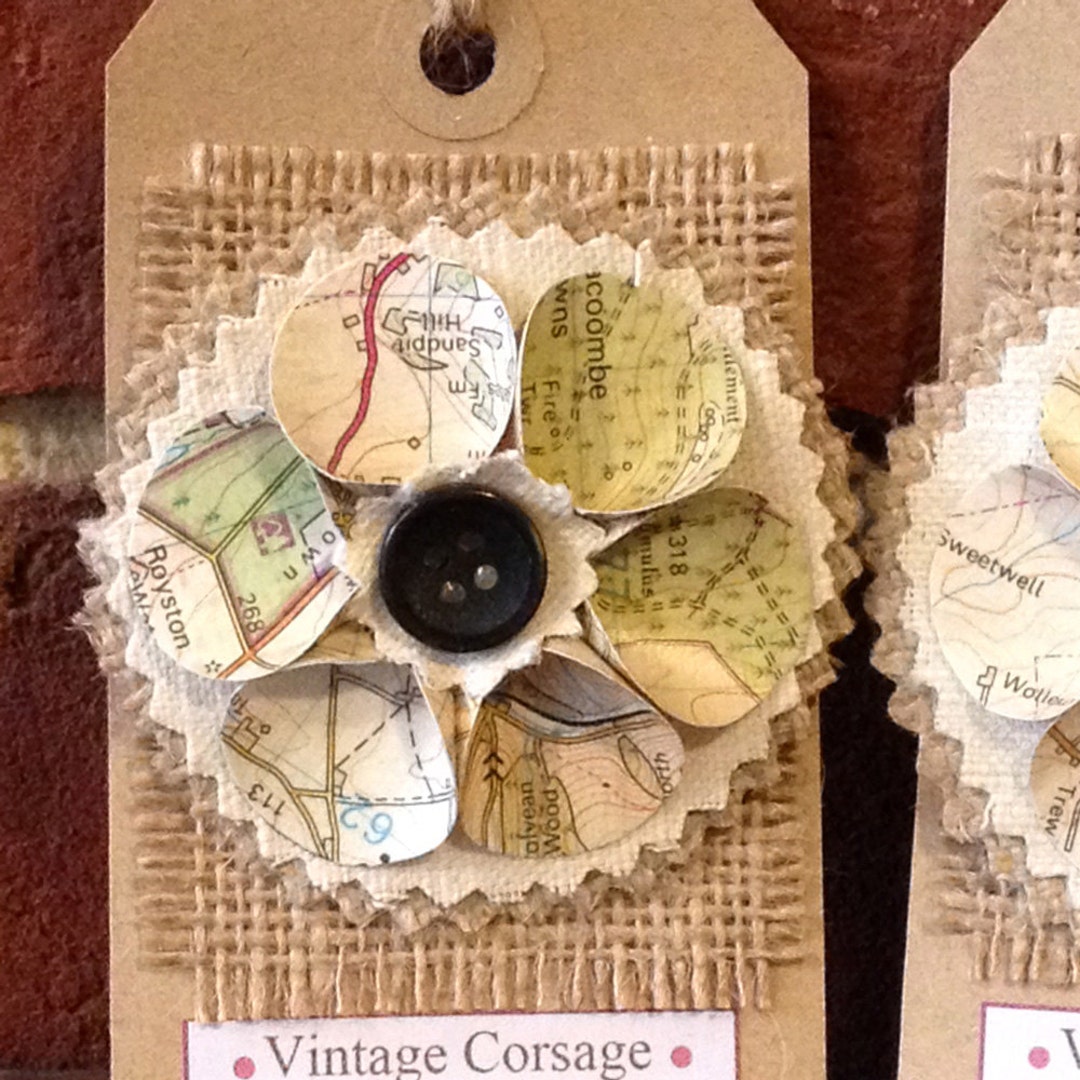 Hand Crafted Vintage Styled Map Brooch - Etsy