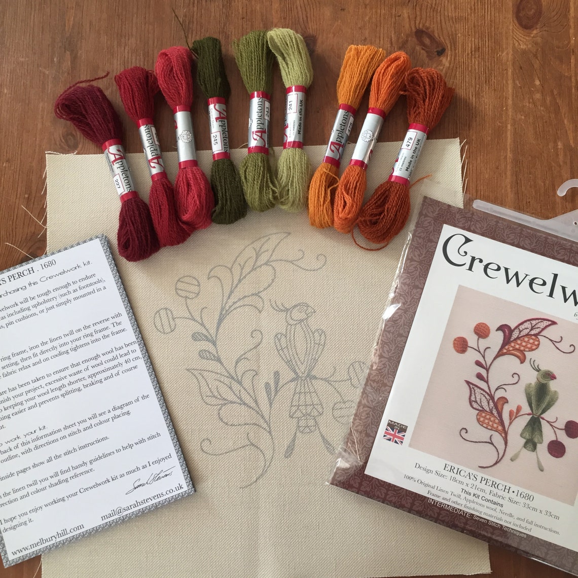 Crewel Kit Erica's Perch Crewel Embroidery Kit | Etsy
