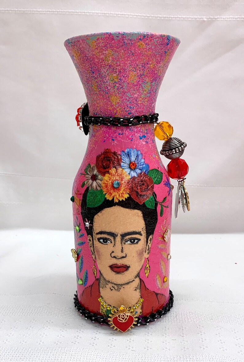 Frida Decor Frida Kahlo Glass Vase Frida Kahlo Party | Etsy