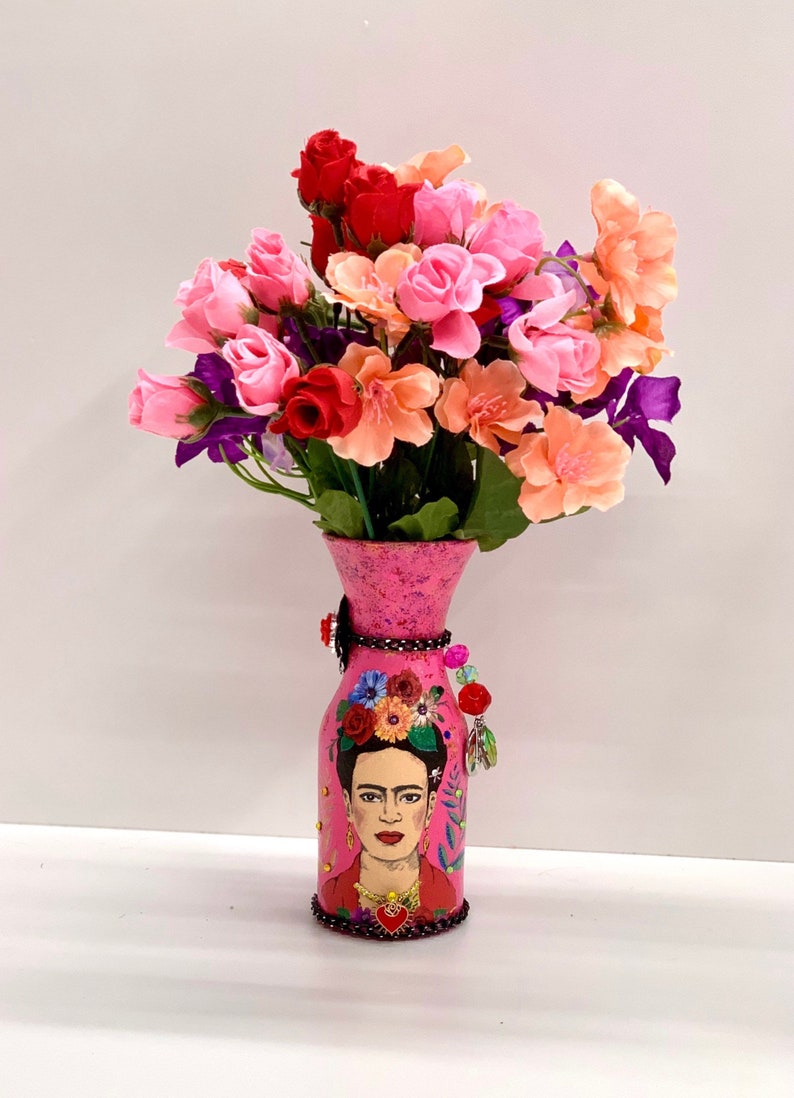 Frida Decor Frida Kahlo Glass Vase Frida Kahlo Party | Etsy