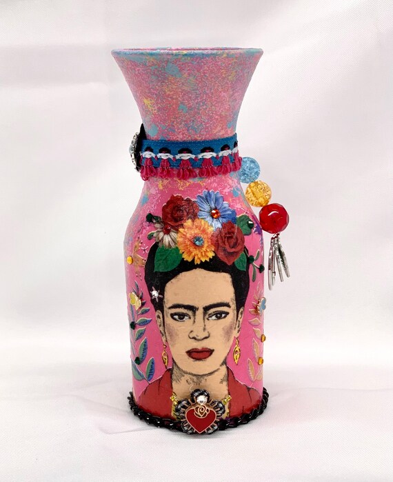 Frida Decor Frida Kahlo Glass Vase Frida Kahlo Party | Etsy
