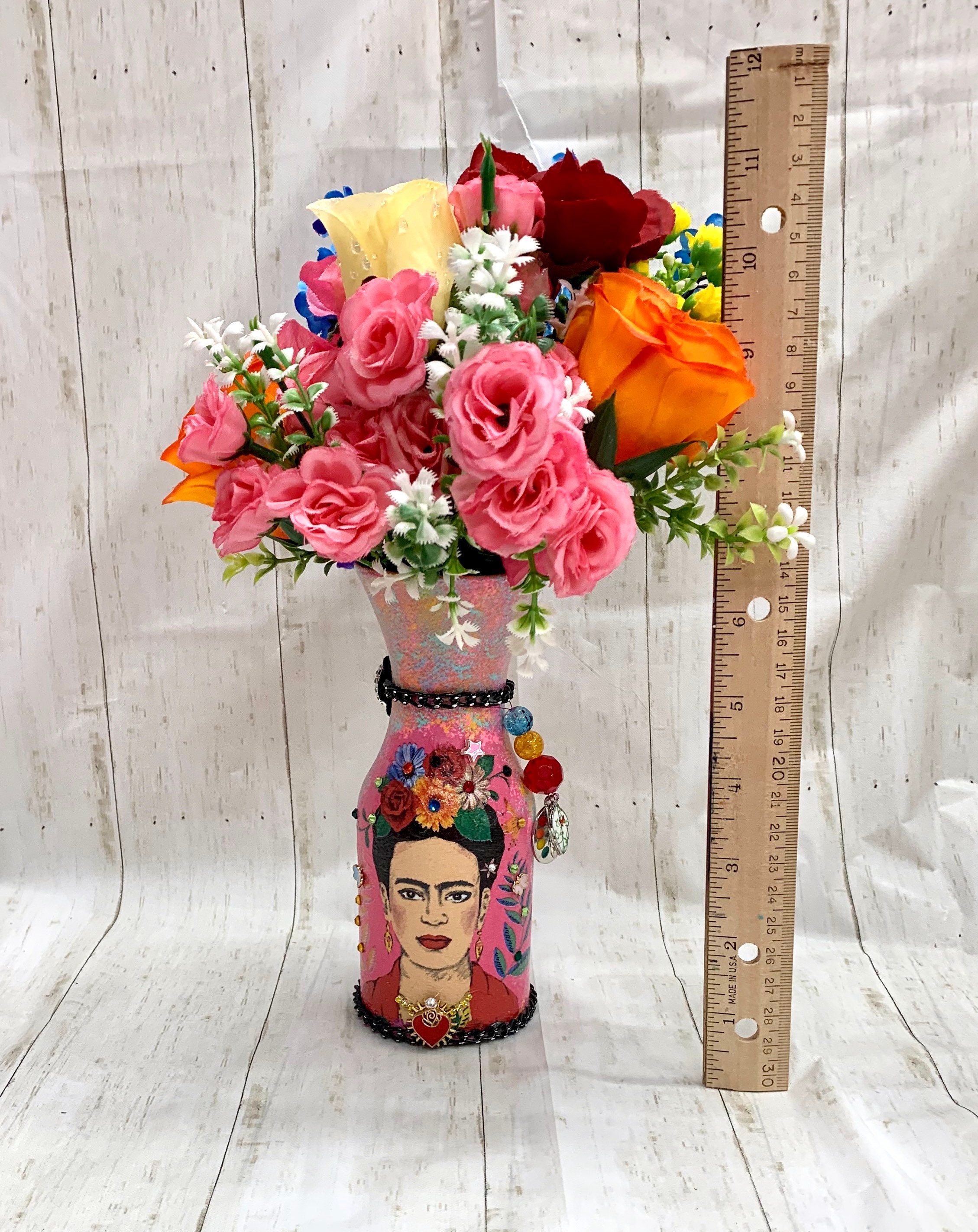 Frida Kahlo Decor Frida Kahlo Glass Vase With Coordinating - Etsy