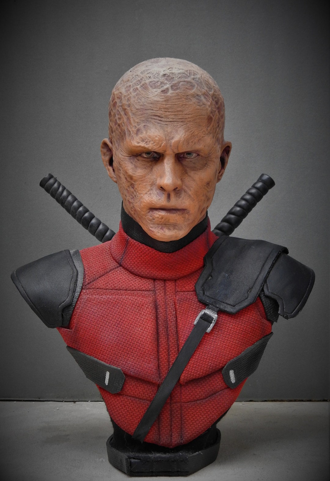 Marvel Realistic Deadpool Unmasked 1/2 Scale Bust/figure Ryan - Etsy