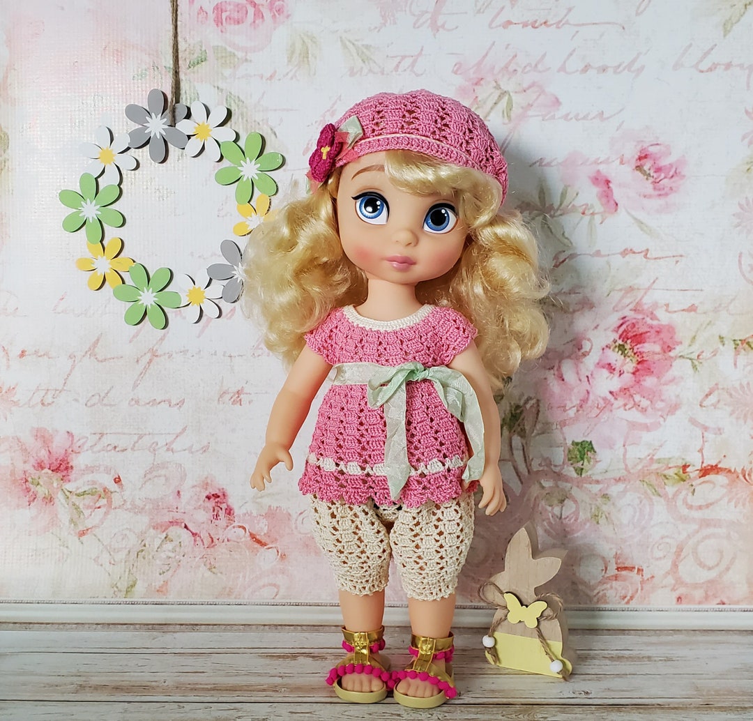 Disney Animators 16" Doll Handmade Crochet Outfit - Top, Pants and Hat ...