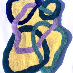 Irregular Shape Design Handmade Rug Colorful Modern Luxurious Soft ...
