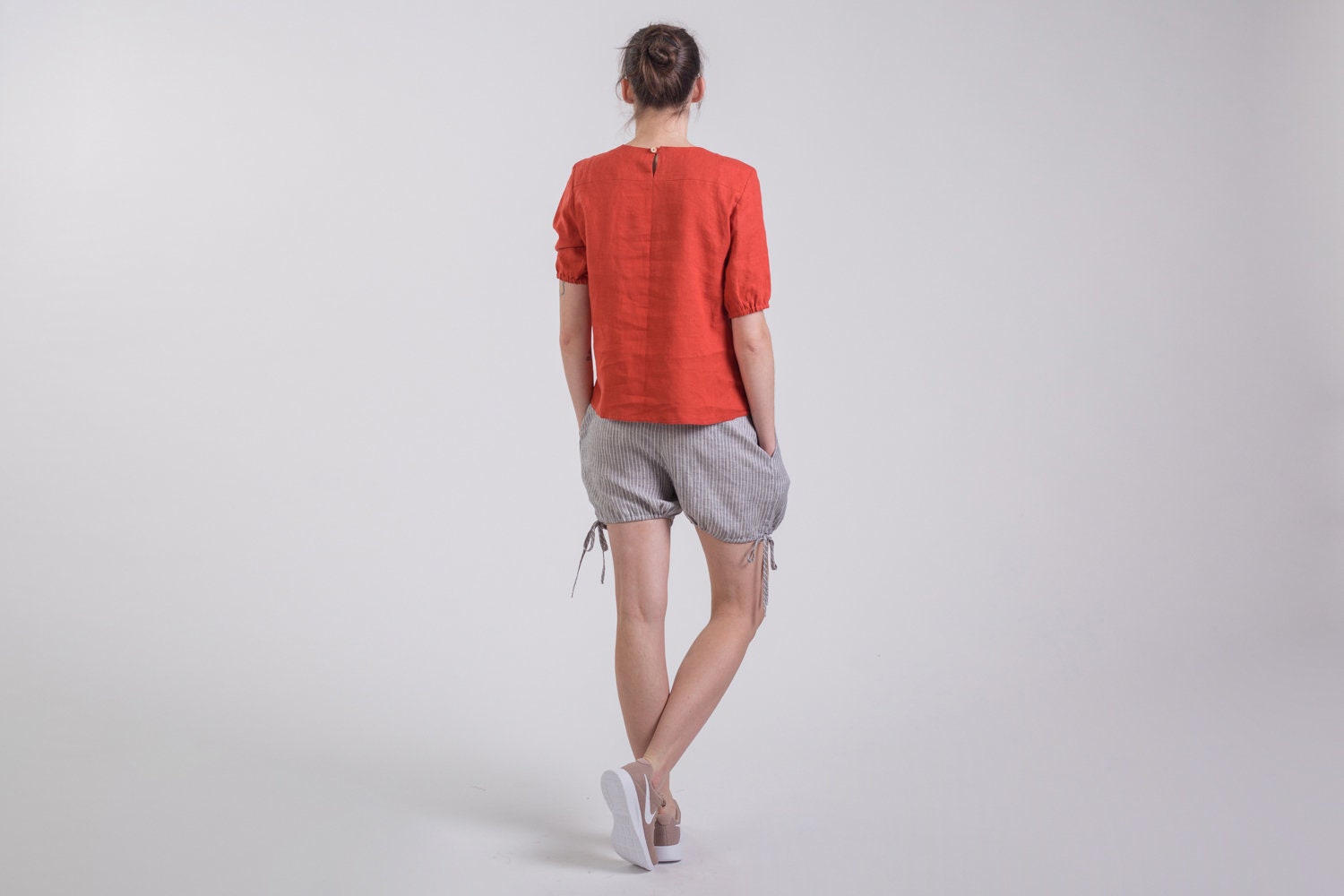 Simple Linen Top With Short Sleeves. Womens Pure Linen - Etsy