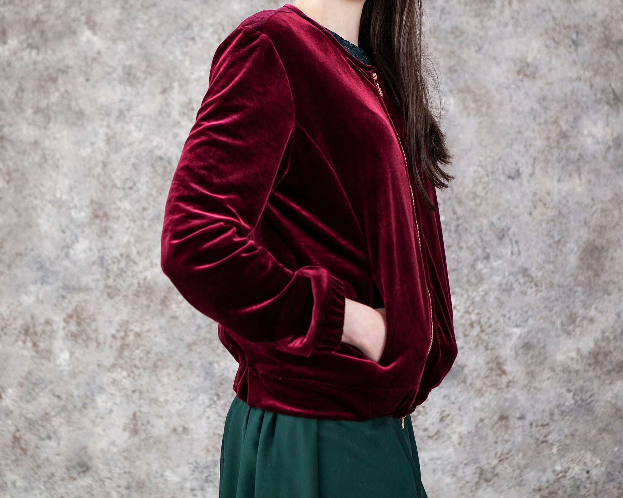 Velvet Bomber Jacket Women. Velvet Jacket With Long Sleeves. - Etsy