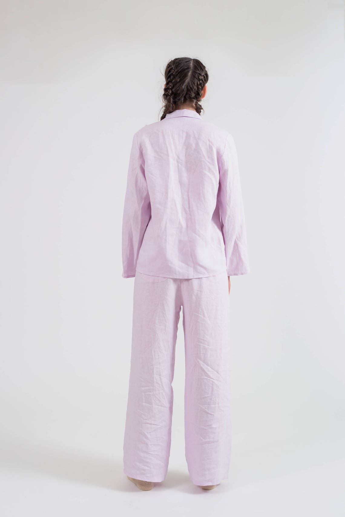 Linen Pajama Set for Women. Organic Pyjamas for Home Wear. Womens Linen ...