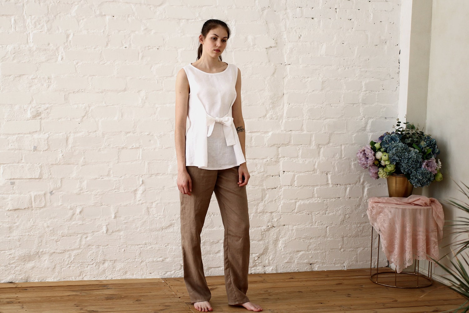 Long Linen Pants. Straight Casual Linen Pants With Pockets. - Etsy