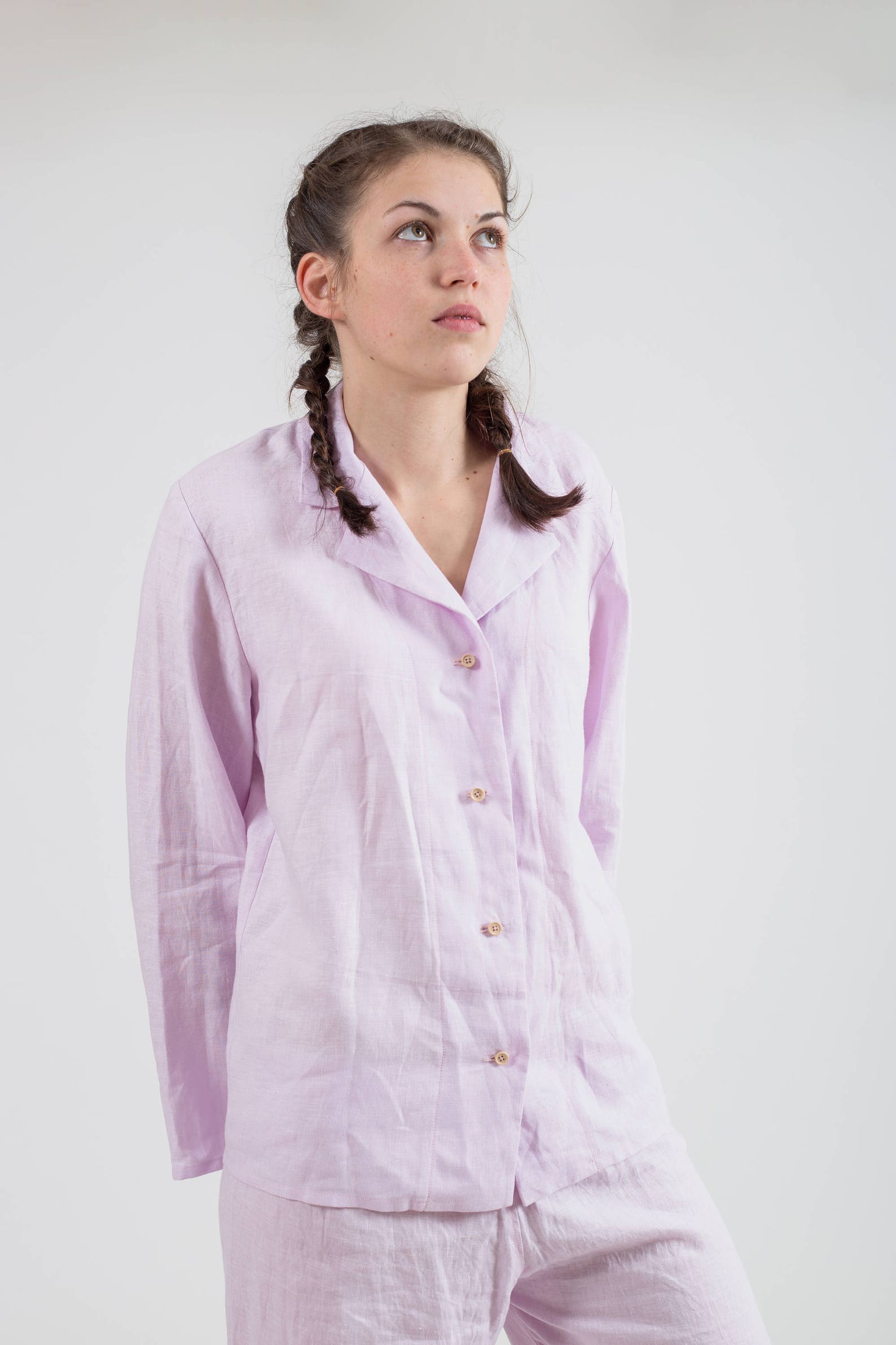 Linen Pajama Set for Women. Organic Pyjamas for Home Wear. Womens Linen ...