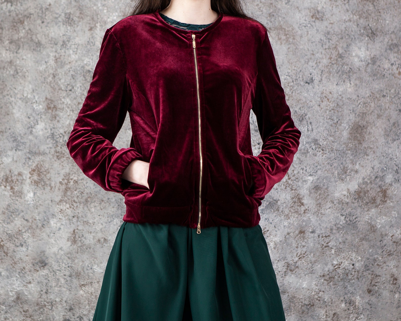 Velvet Bomber Jacket Women. Velvet Jacket With Long Sleeves. - Etsy
