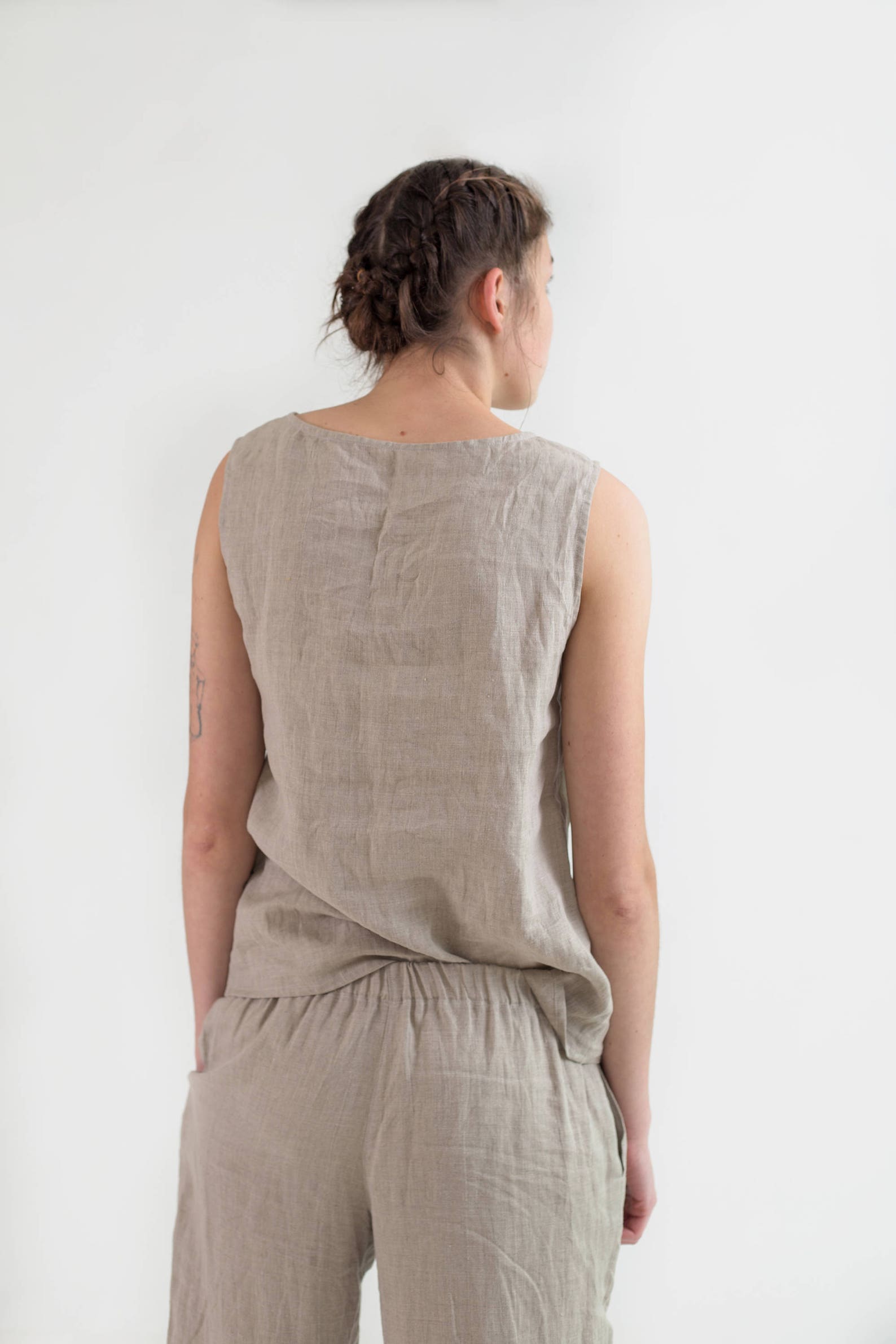Unbleached Linen Tank Women. Basic Linen Top Casual. - Etsy