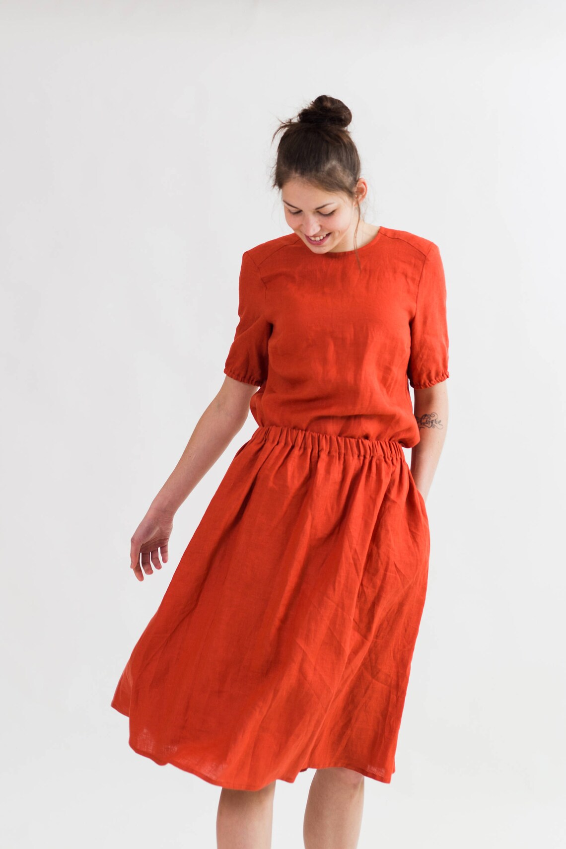 Simple Linen Top With Short Sleeves. Womens Pure Linen - Etsy