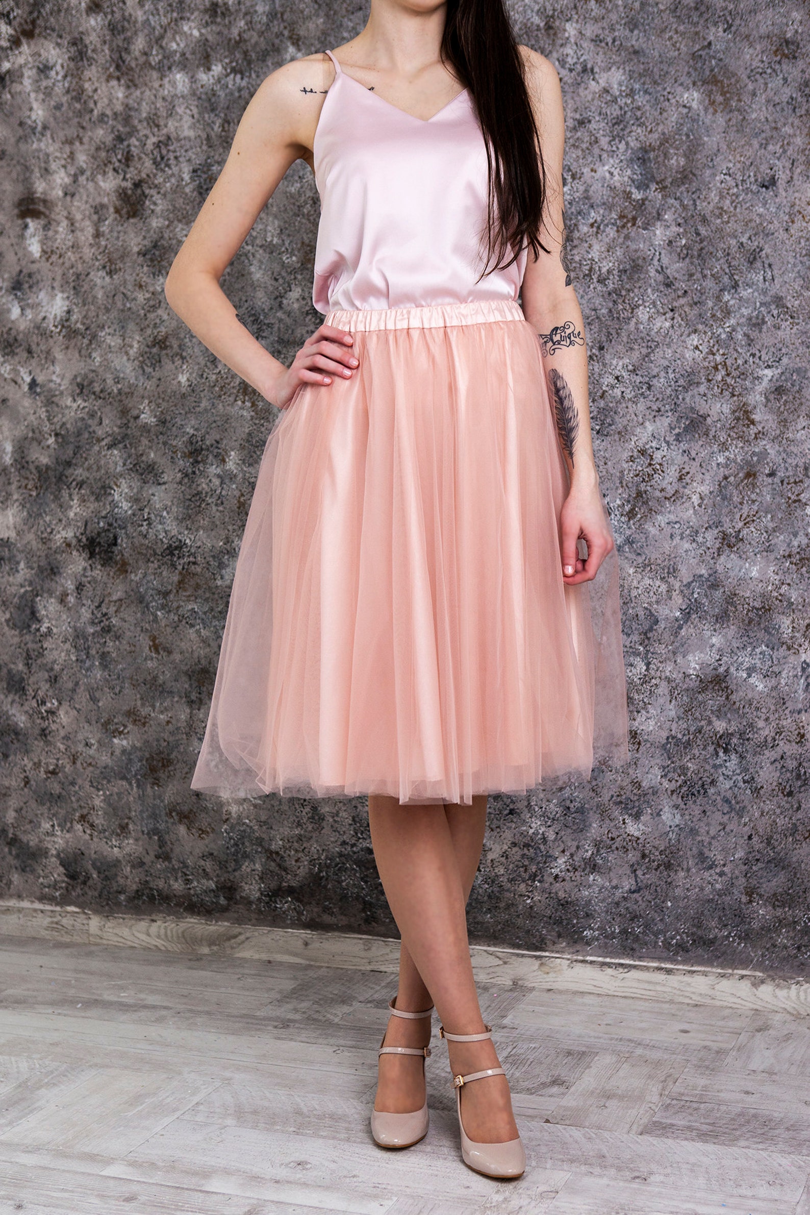 Peach tulle skirt. Soft luxury tulle bridesmaid skirt any | Etsy