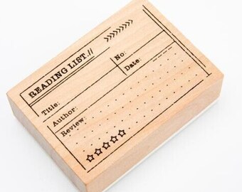 Book Review Stamp Reading Memo Wooden Stamp Rubber Stamp - Etsy