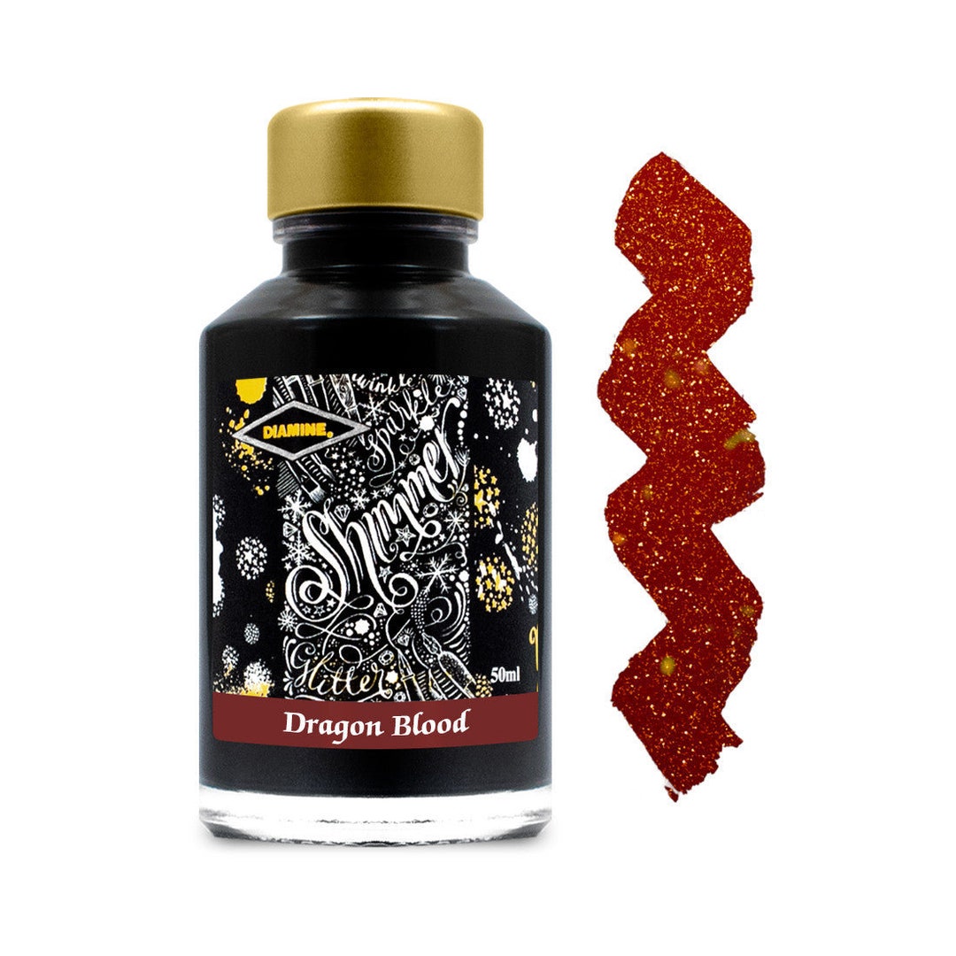 Fountain Pen Ink Dragon Blood - 50ml Diamine Shimmering - Etsy