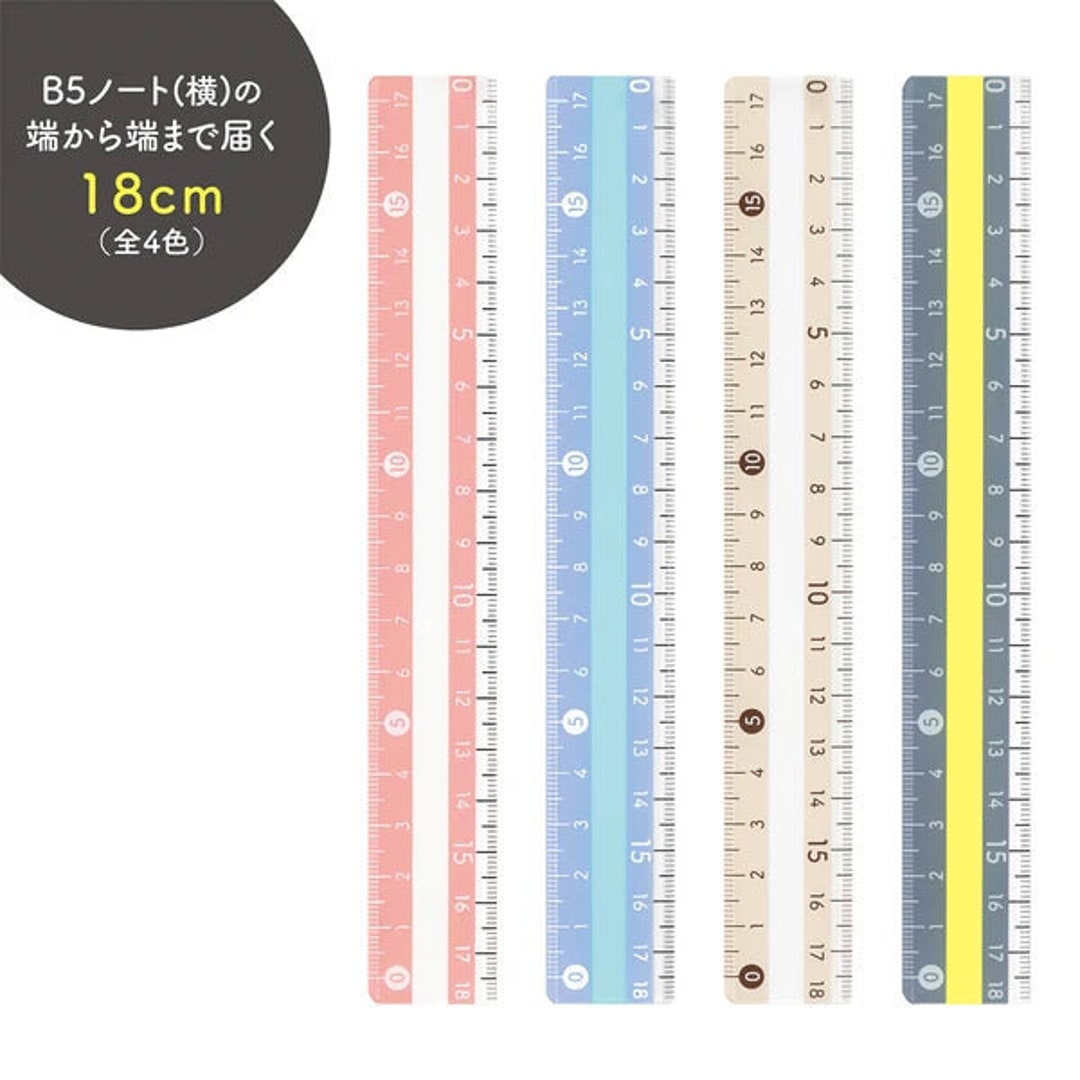 Kutsuwa mojisashi Pastel Colour Ruler 18cm - Etsy