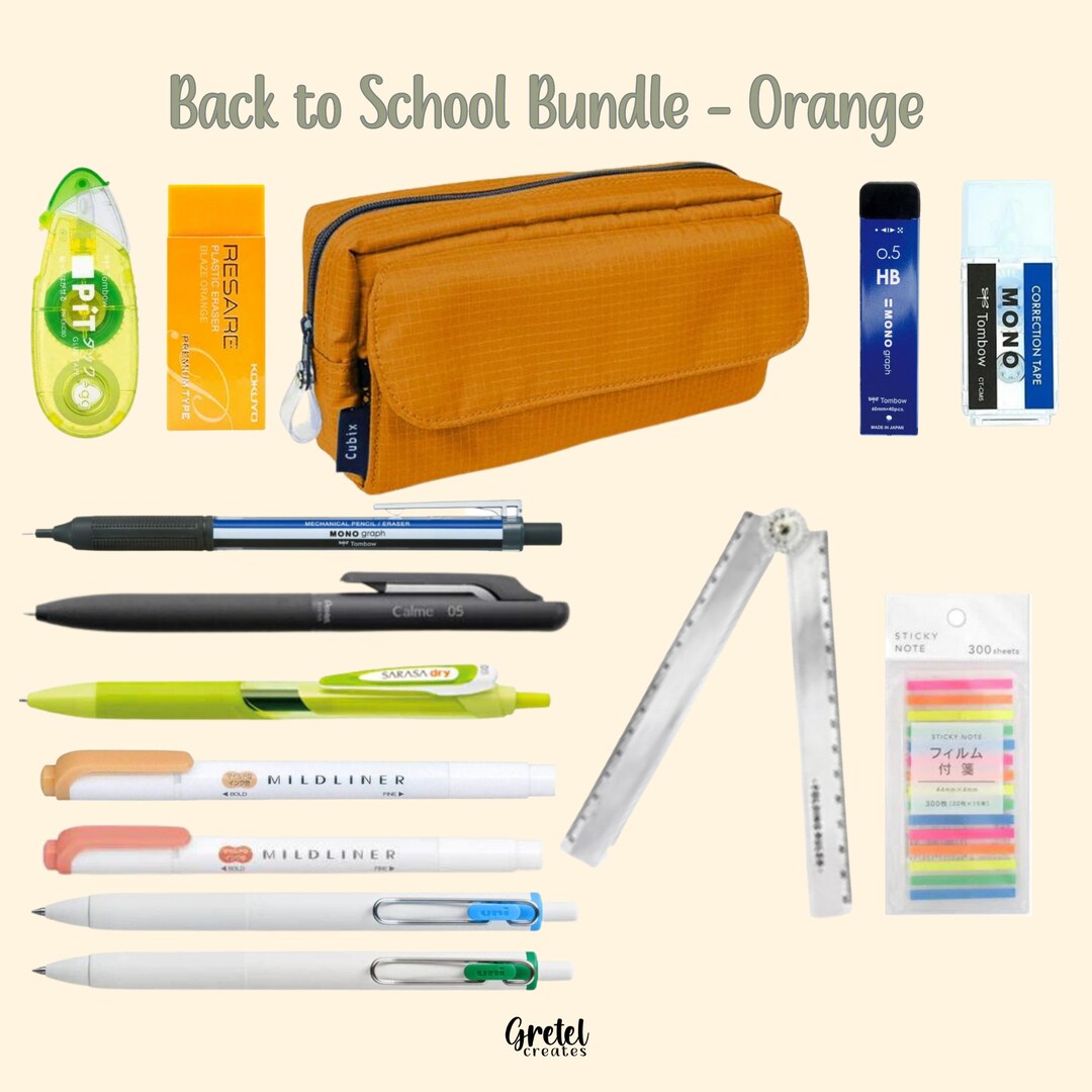 Orange Back to School Japanese Stationery Bundle - Etsy