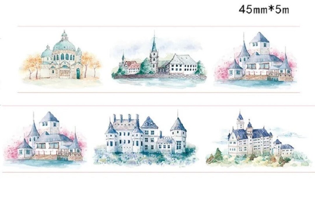 European City Break Buildings Wide Washi Tape - Etsy