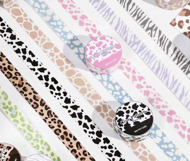 Animal Print Washi Tape Cow print Washi Leopard Print Washi | Etsy